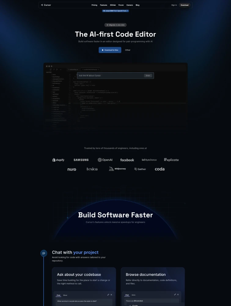 Cursor website design - Lapa Ninja