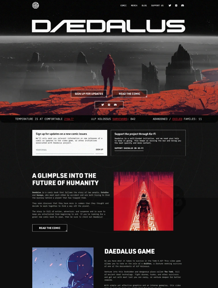 DAEDALUS website design - Lapa Ninja