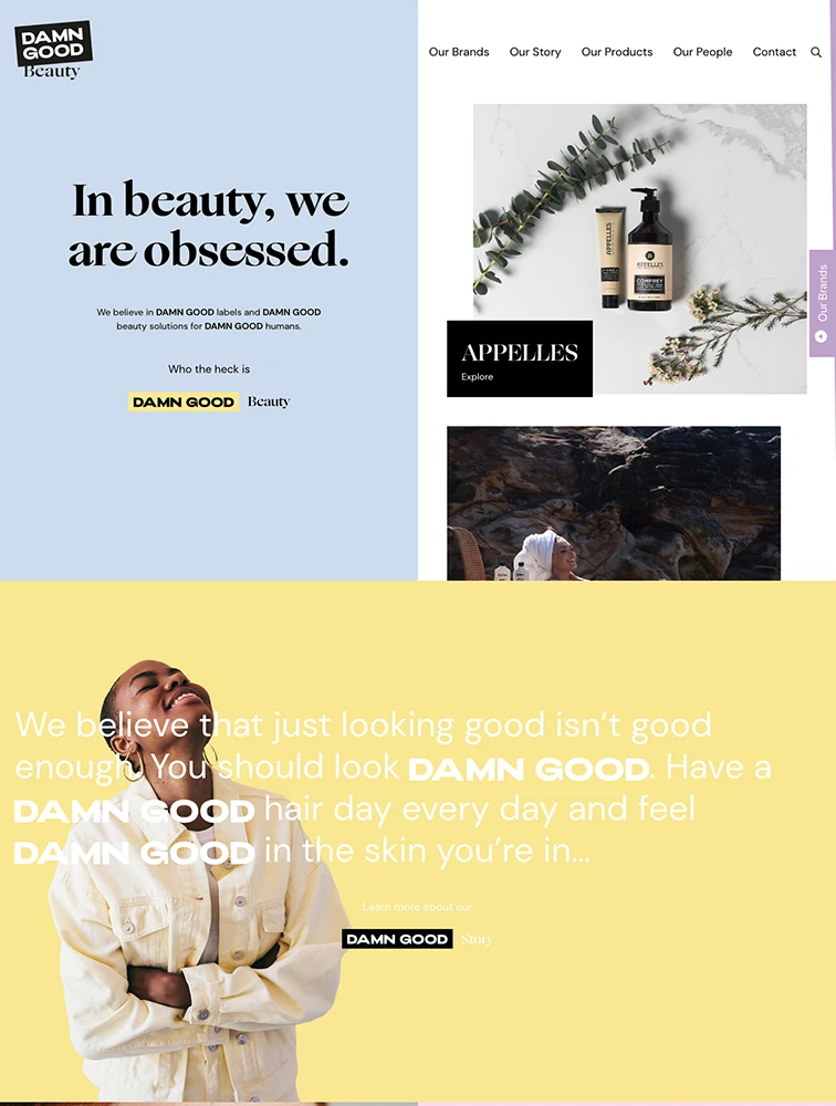 Damn Good Beauty website design - Lapa Ninja