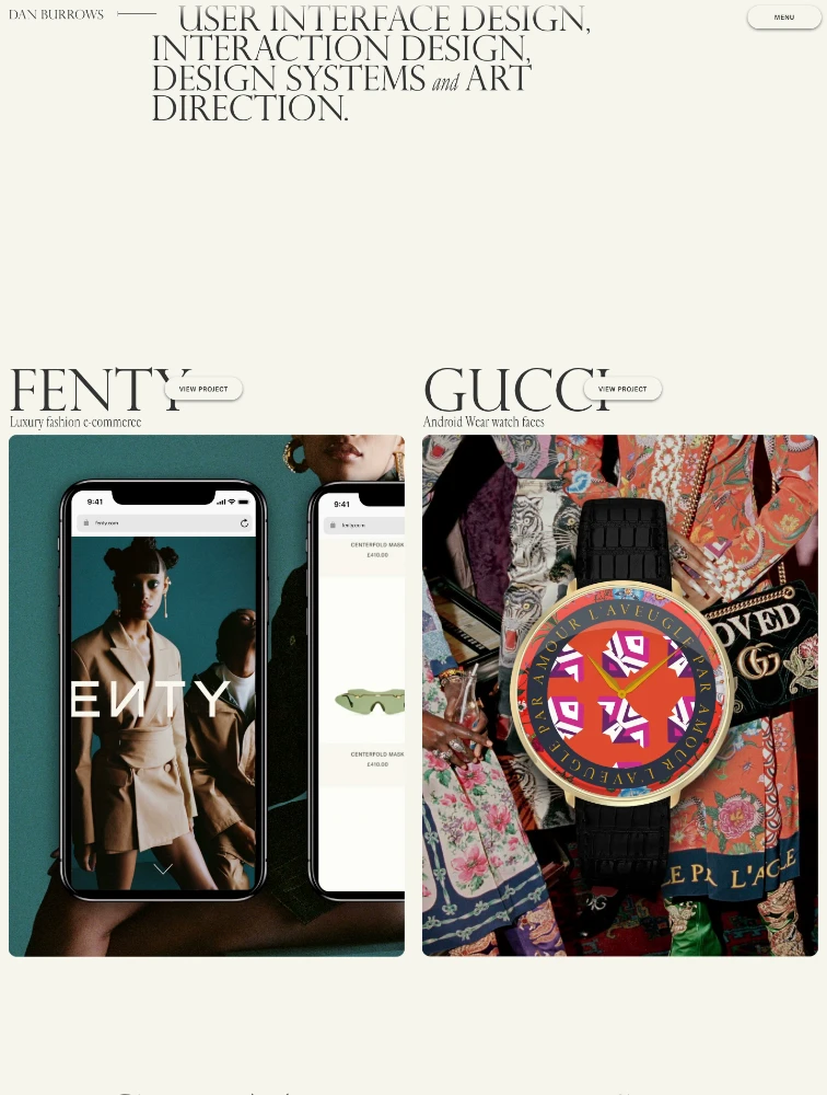 Dan Burrows website design - Lapa Ninja