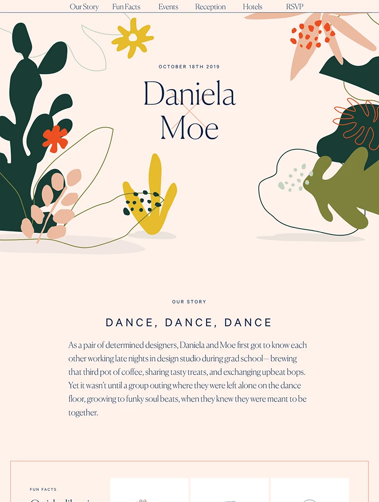 Daniela and Moe website design - Lapa Ninja