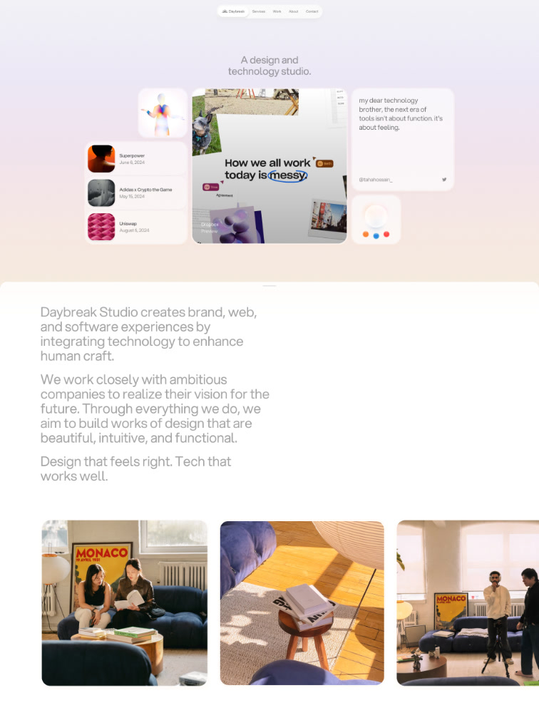 Daybreak Studio website design - Lapa Ninja