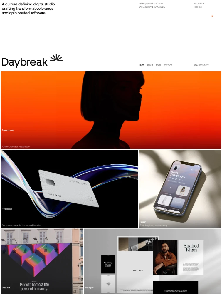 Daybreak website design - Lapa Ninja