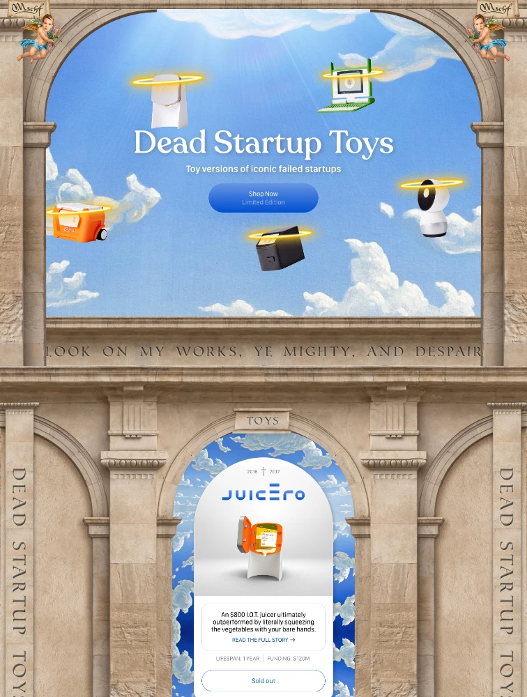 Dead Startup Toys website design - Lapa Ninja