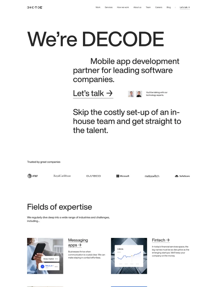DECODE website design - Lapa Ninja