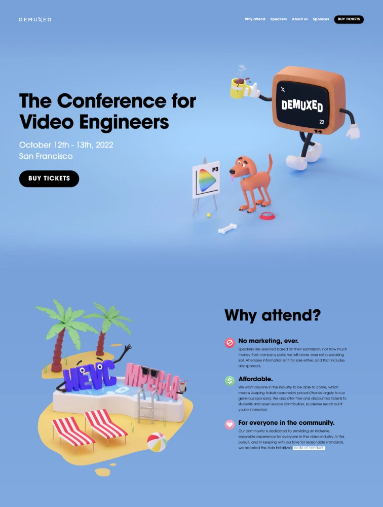 Demuxed 2022 website design - Lapa Ninja