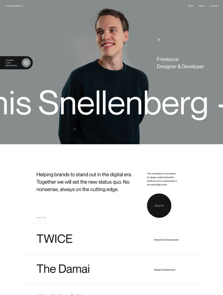 Dennis Snellenberg website design - Lapa Ninja