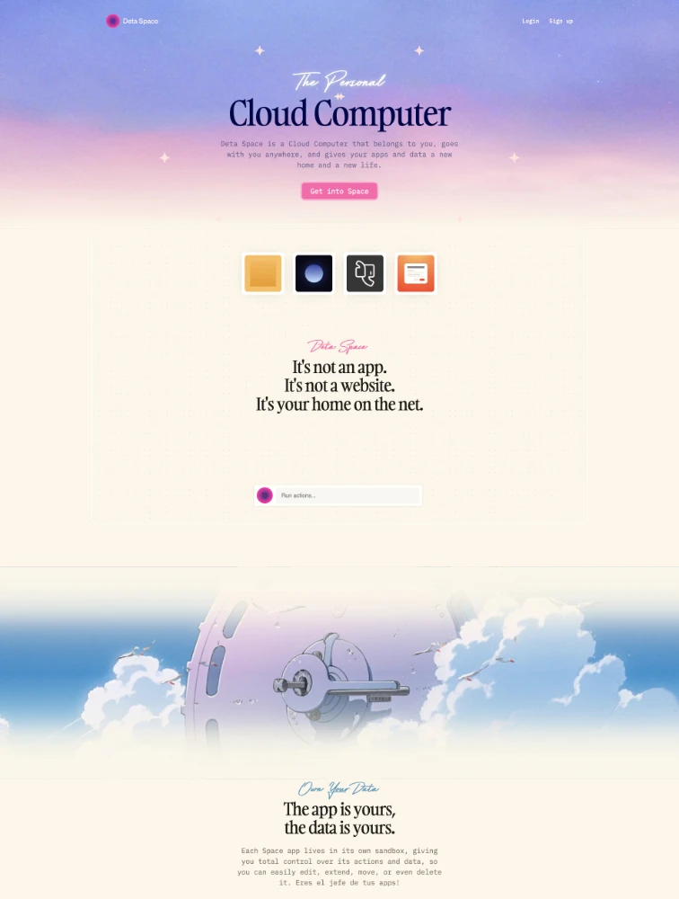 Deta Space website design - Lapa Ninja