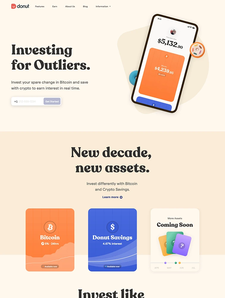 Donut website design - Lapa Ninja