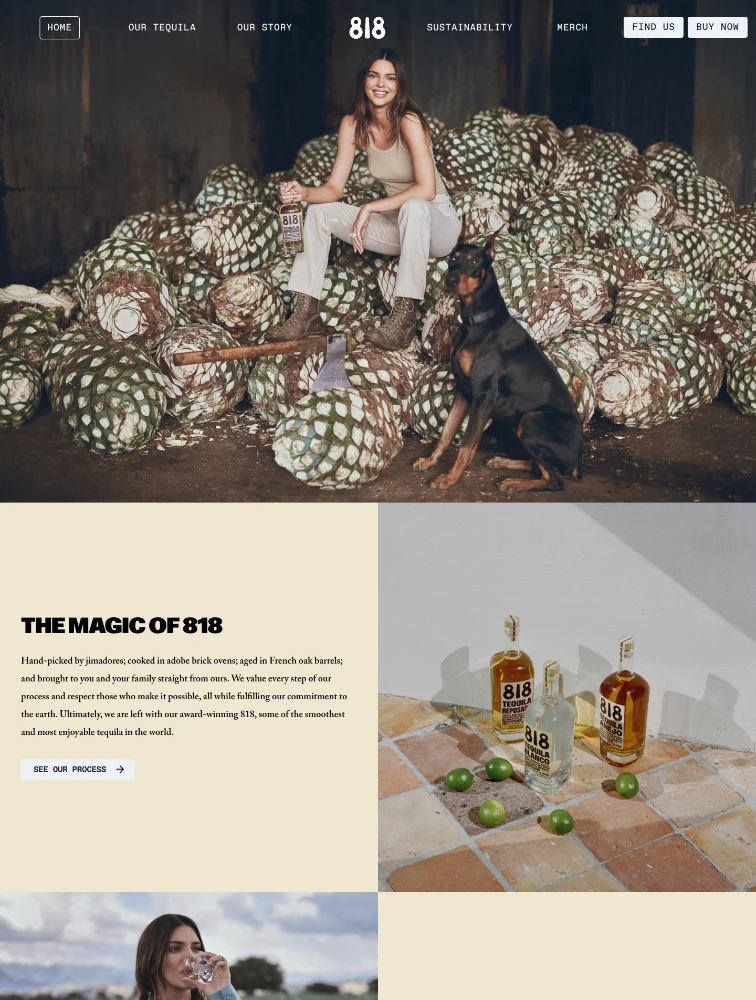 818 Tequila website design - Lapa Ninja