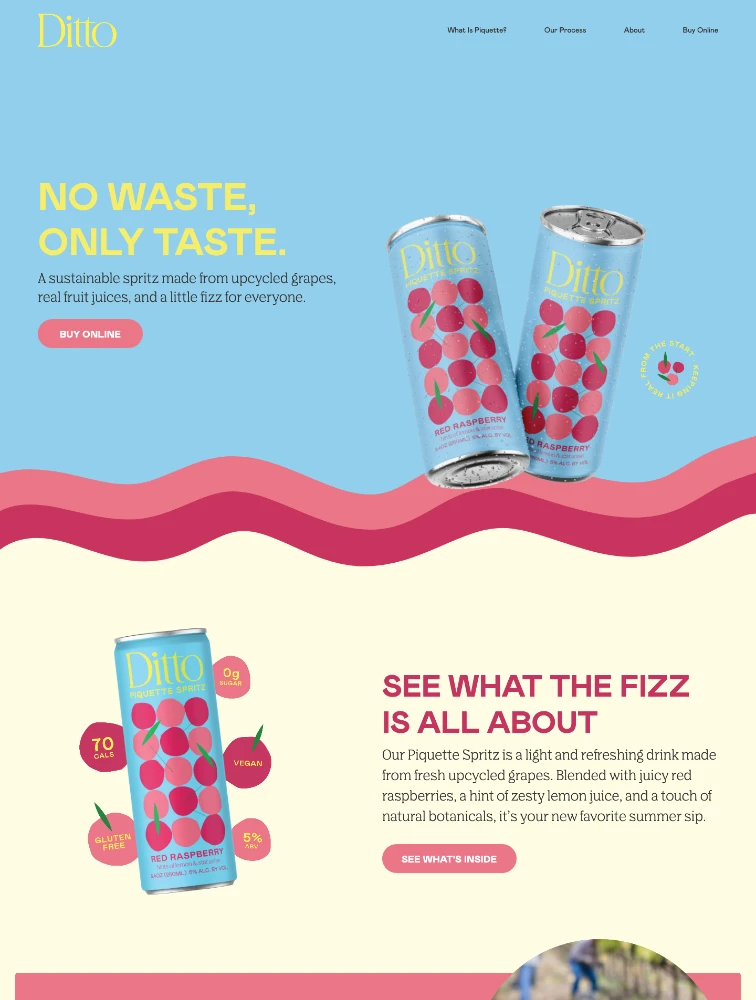 Drink Ditto website design - Lapa Ninja