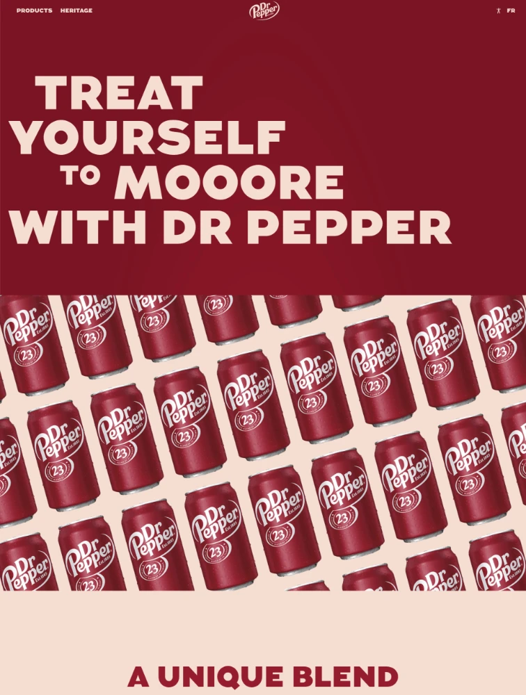 Dr Pepper website design - Lapa Ninja