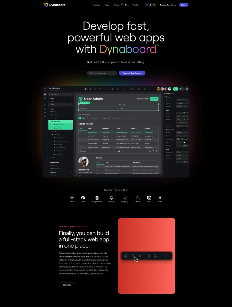 Dynaboard website design - Lapa Ninja