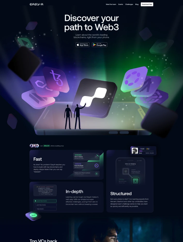 EasyA website design - Lapa Ninja