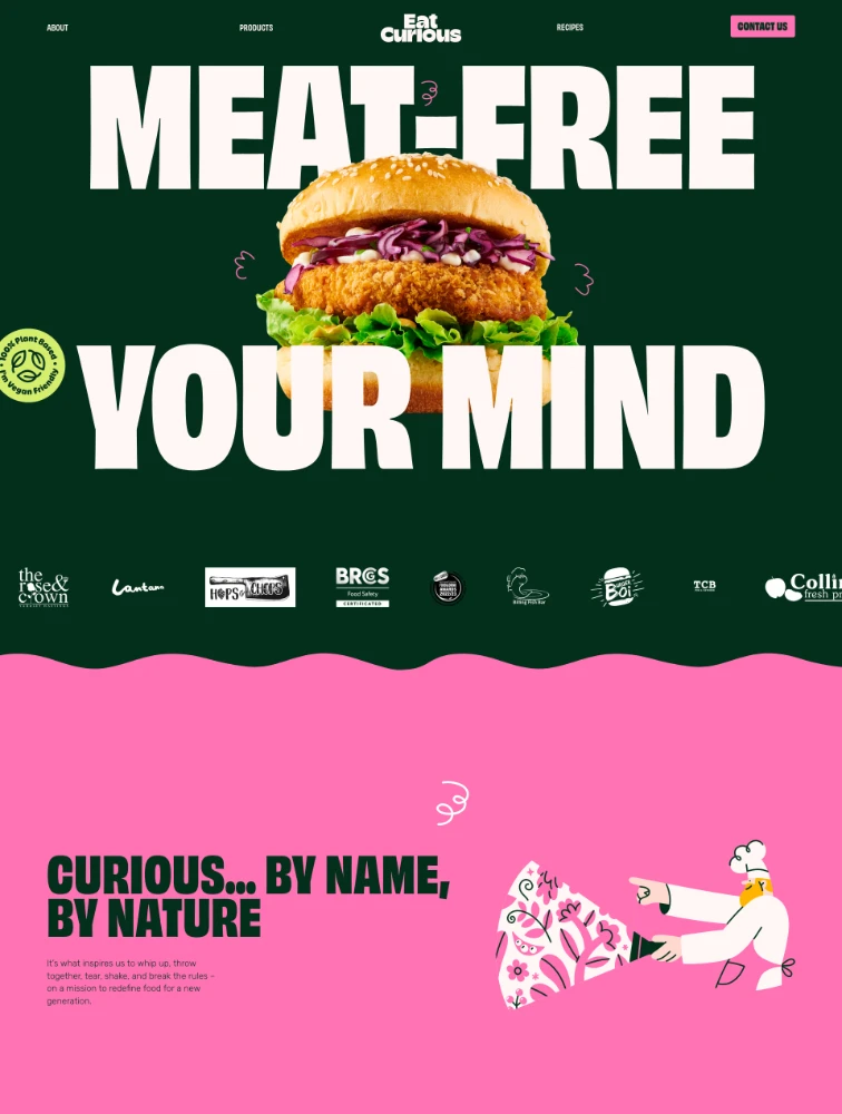 Eat Curious website design - Lapa Ninja