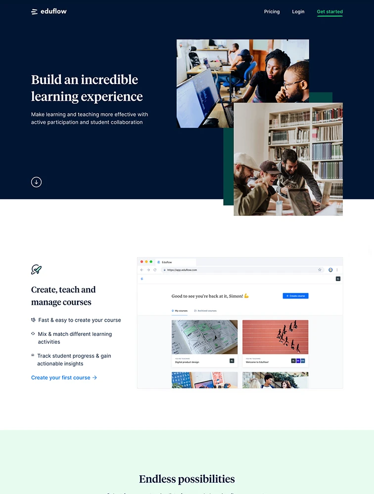 Eduflow website design - Lapa Ninja
