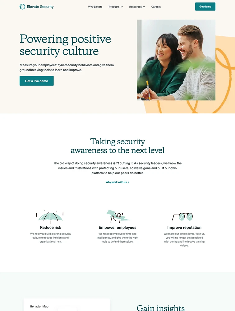 Elevate Security website design - Lapa Ninja