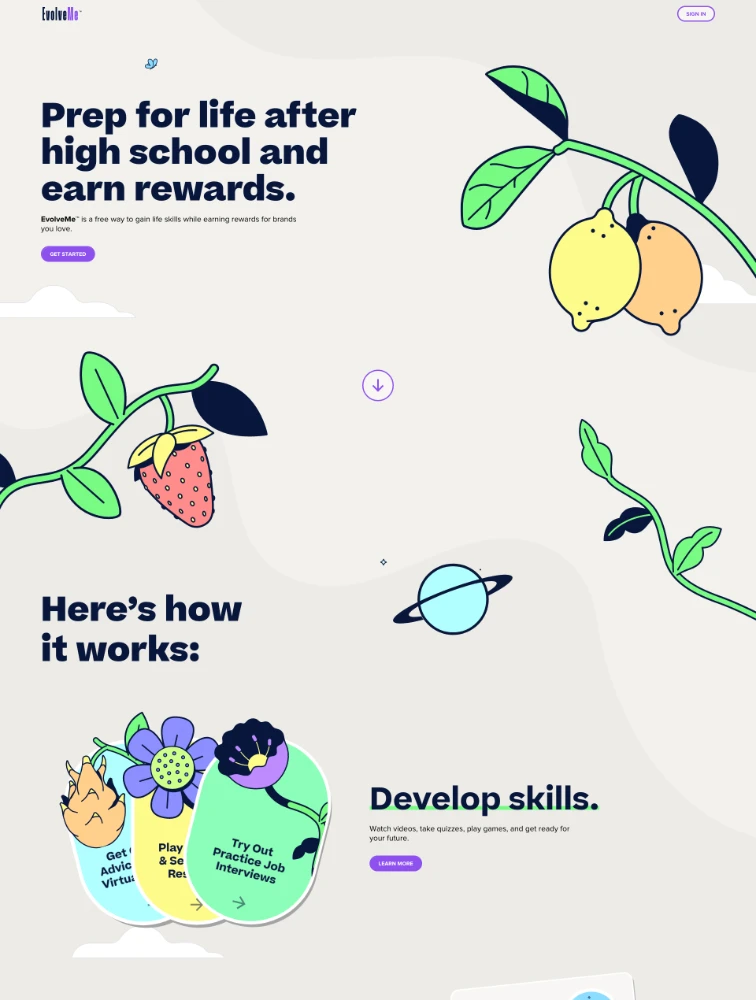 EvolveMe website design - Lapa Ninja