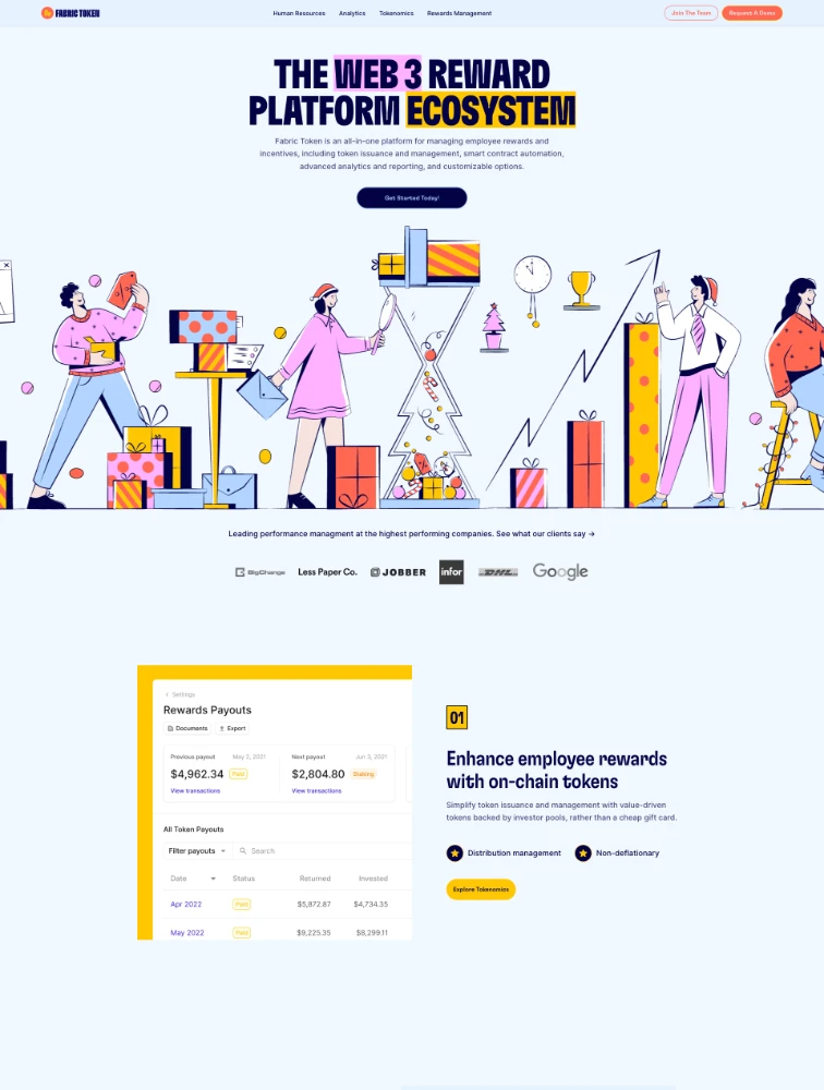Fabric Token website design - Lapa Ninja