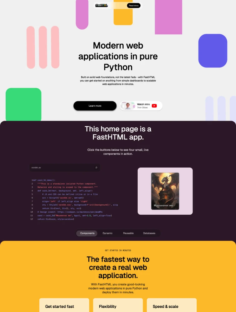 FastHTML website design - Lapa Ninja