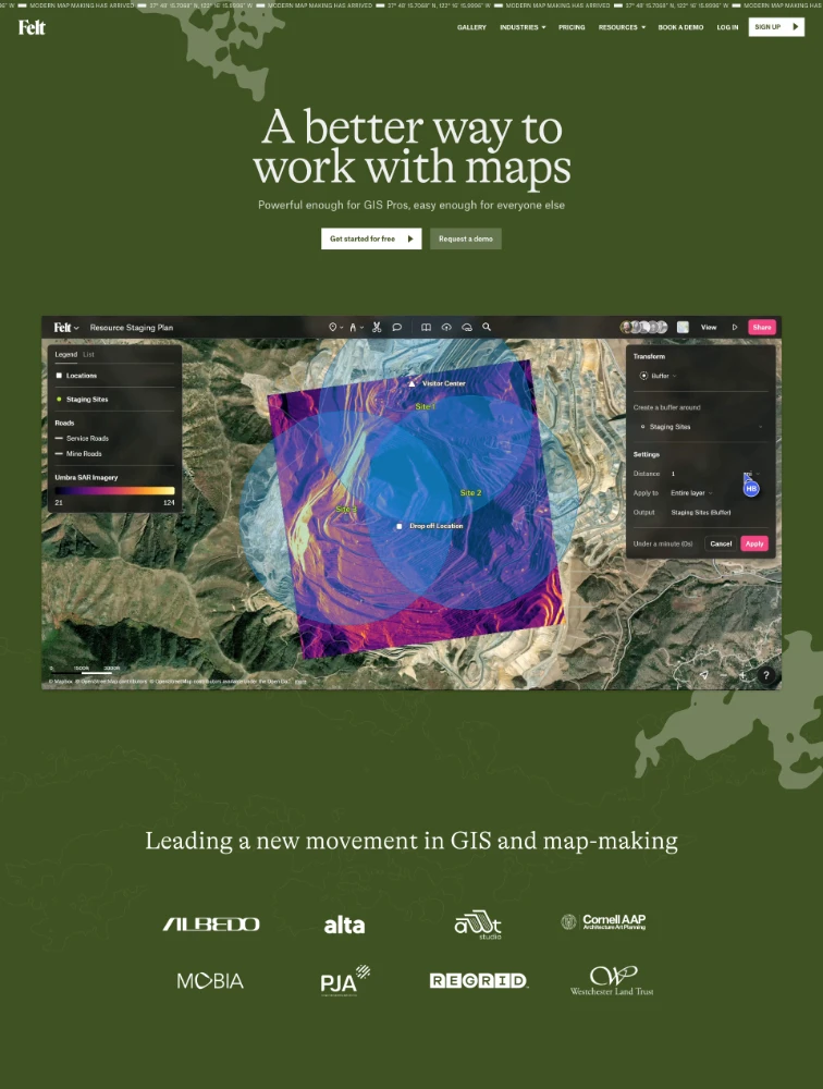 Felt website design - Lapa Ninja