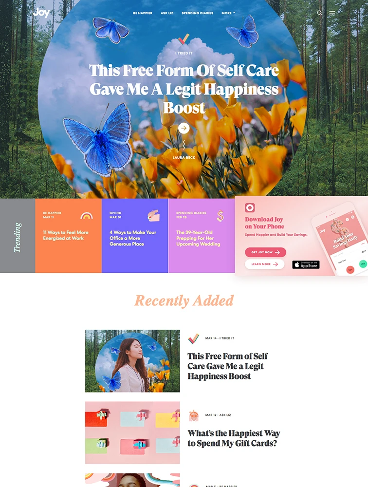 Joy website design - Lapa Ninja