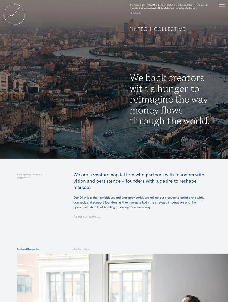 FinTech Collective website design - Lapa Ninja