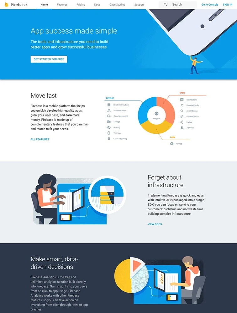 Firebase website design - Lapa Ninja