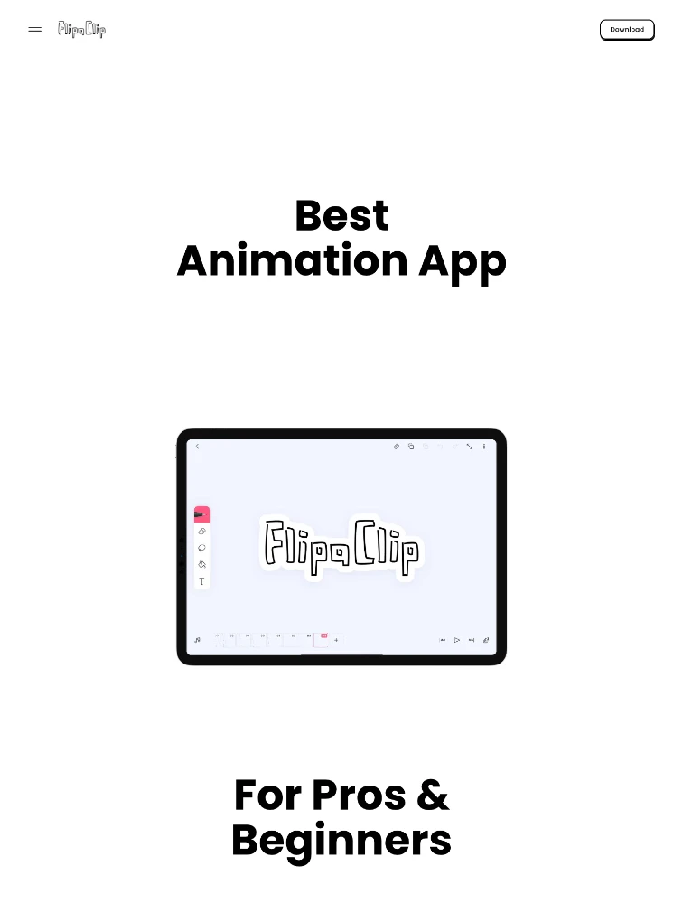 Flipaclip website design - Lapa Ninja