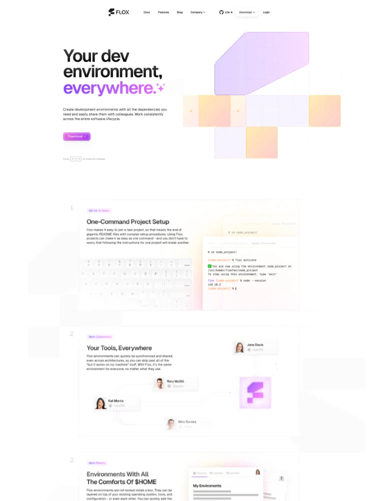 Flox website design - Lapa Ninja