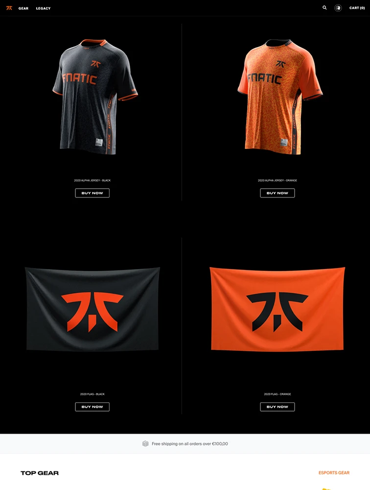 Fnatic website design - Lapa Ninja