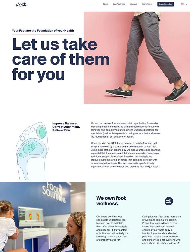Foot Solutions website design - Lapa Ninja
