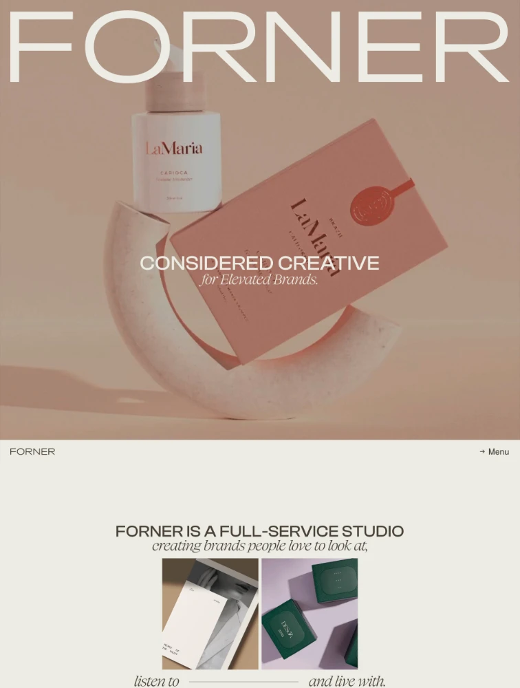 Forner Studio website design - Lapa Ninja