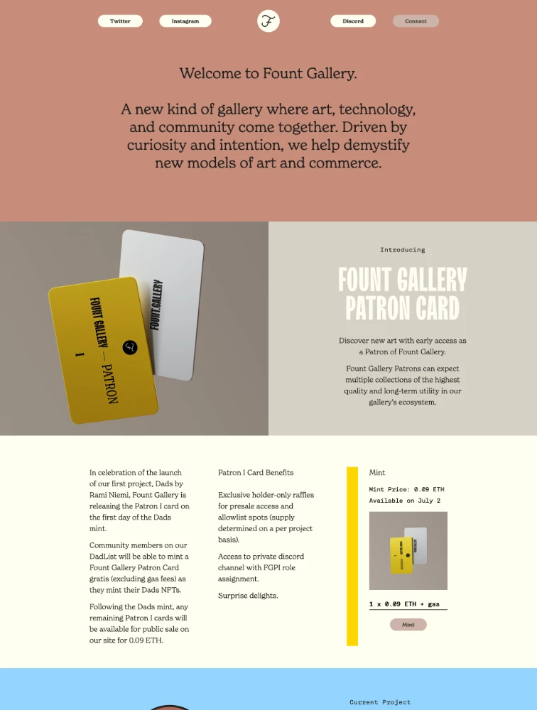 Fount Gallery website design - Lapa Ninja