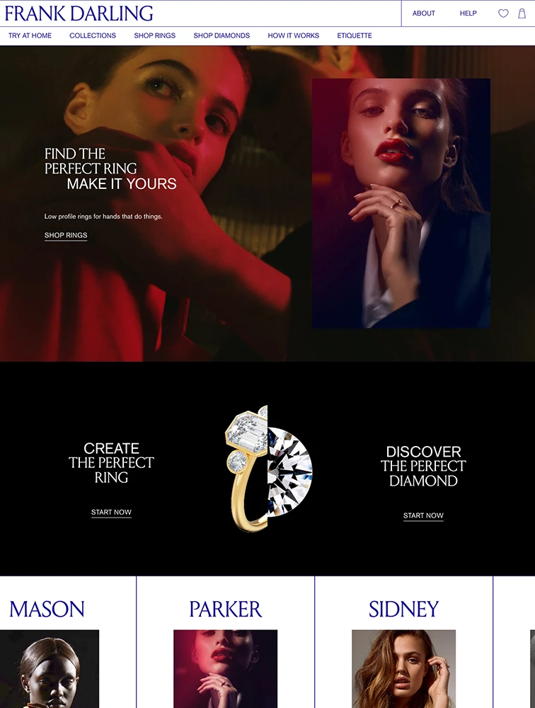 Frank Darling website design - Lapa Ninja