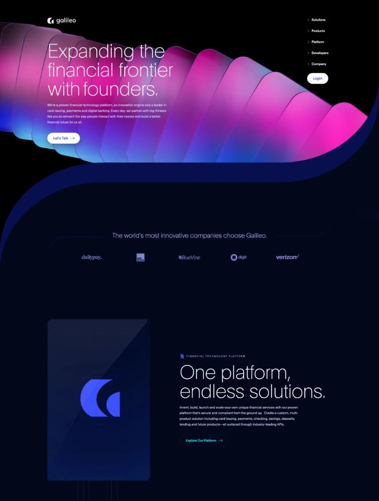 Galileo website design - Lapa Ninja