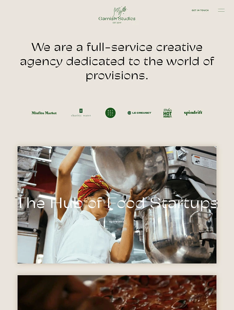 Garnish Studios website design - Lapa Ninja