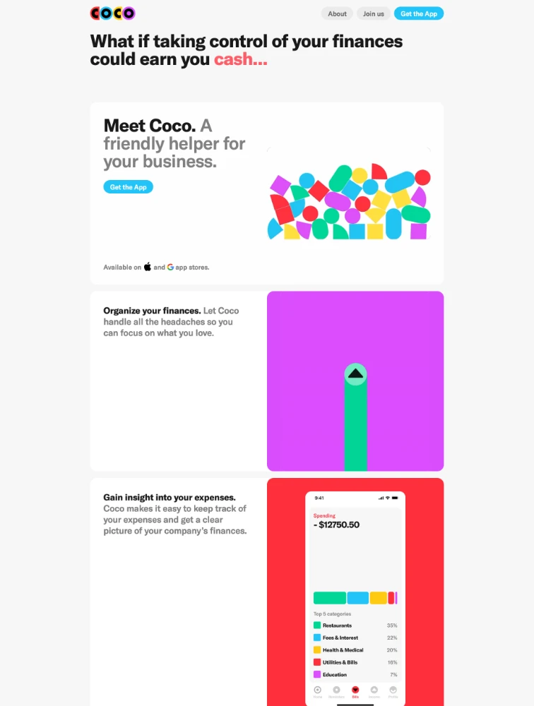 Coco website design - Lapa Ninja