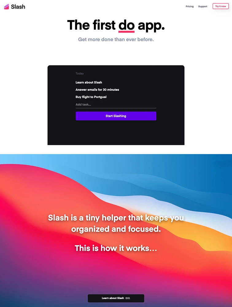 Slash website design - Lapa Ninja