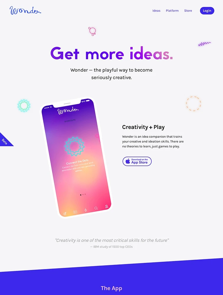 Wonder website design - Lapa Ninja