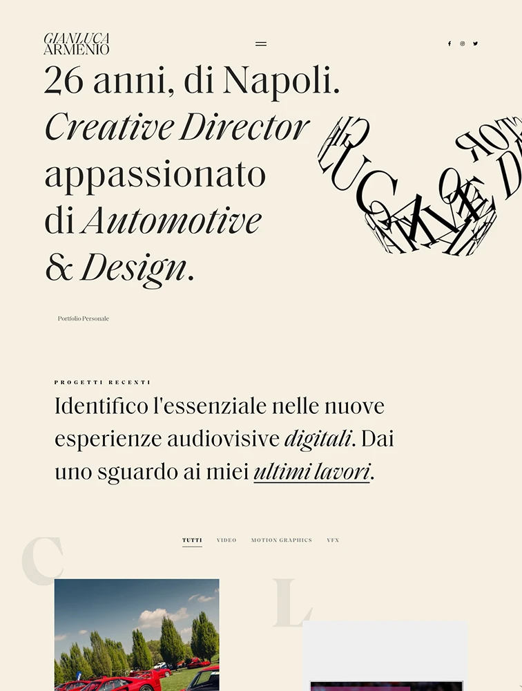 Gianluca Armenio website design - Lapa Ninja