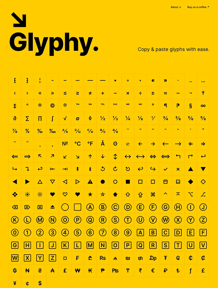 Glyphy website design - Lapa Ninja