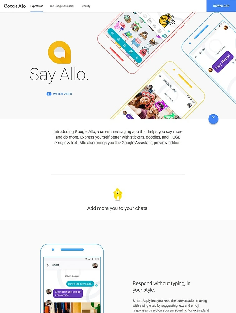 Google Allo website design - Lapa Ninja