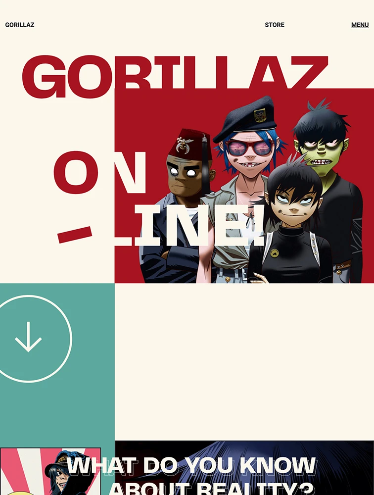 Gorillaz website design - Lapa Ninja