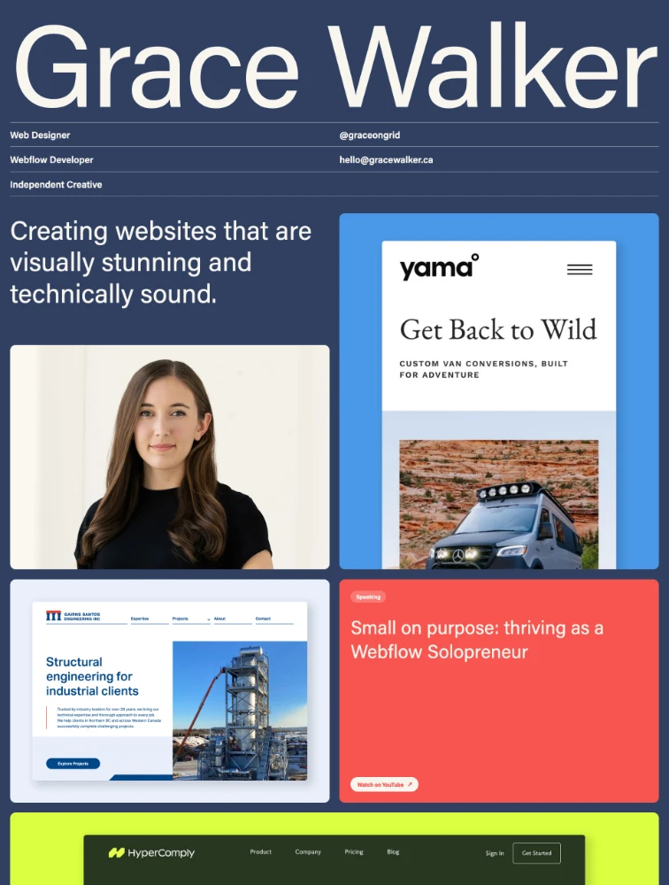 Grace Walker website design - Lapa Ninja