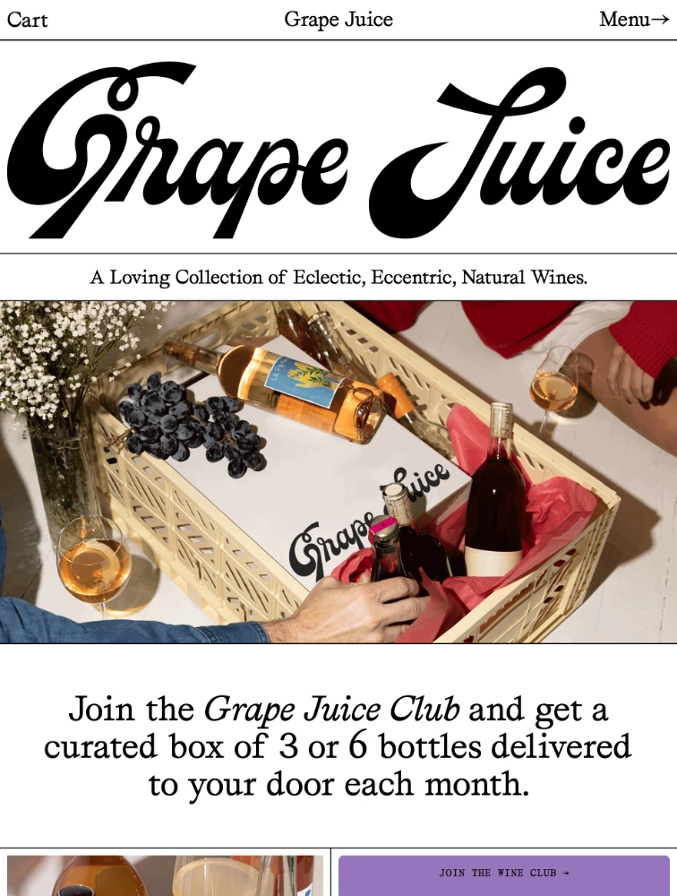 Grape Juice website design - Lapa Ninja