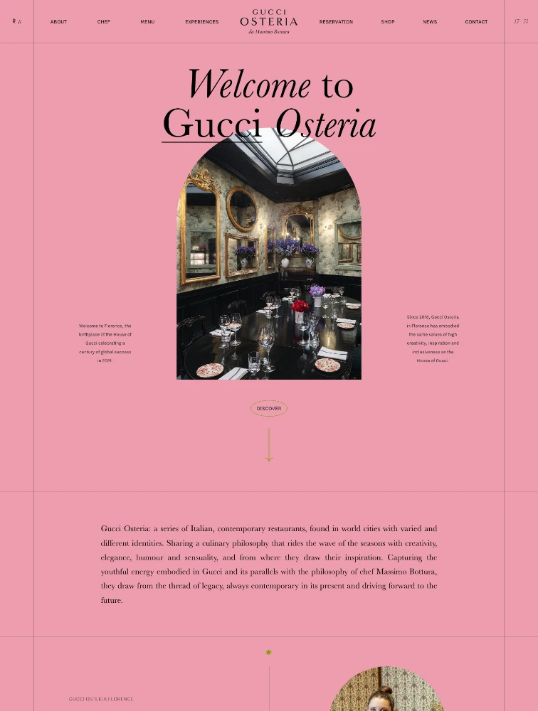 Gucci Osteria - Website Showcase | Lapa Ninja