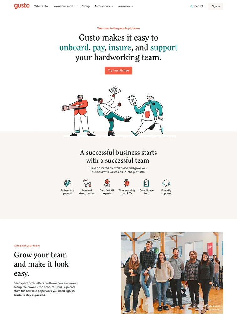 Gusto website design - Lapa Ninja