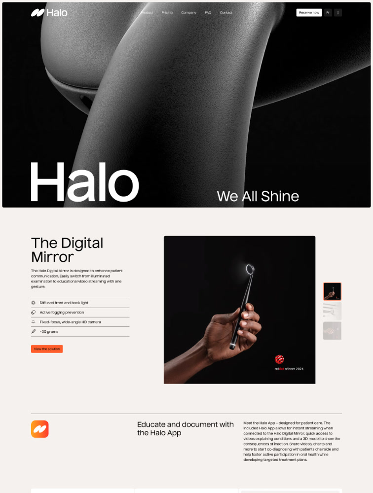 Halo website design - Lapa Ninja