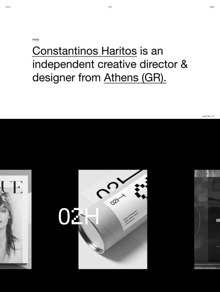 Constantinos Haritos website design - Lapa Ninja